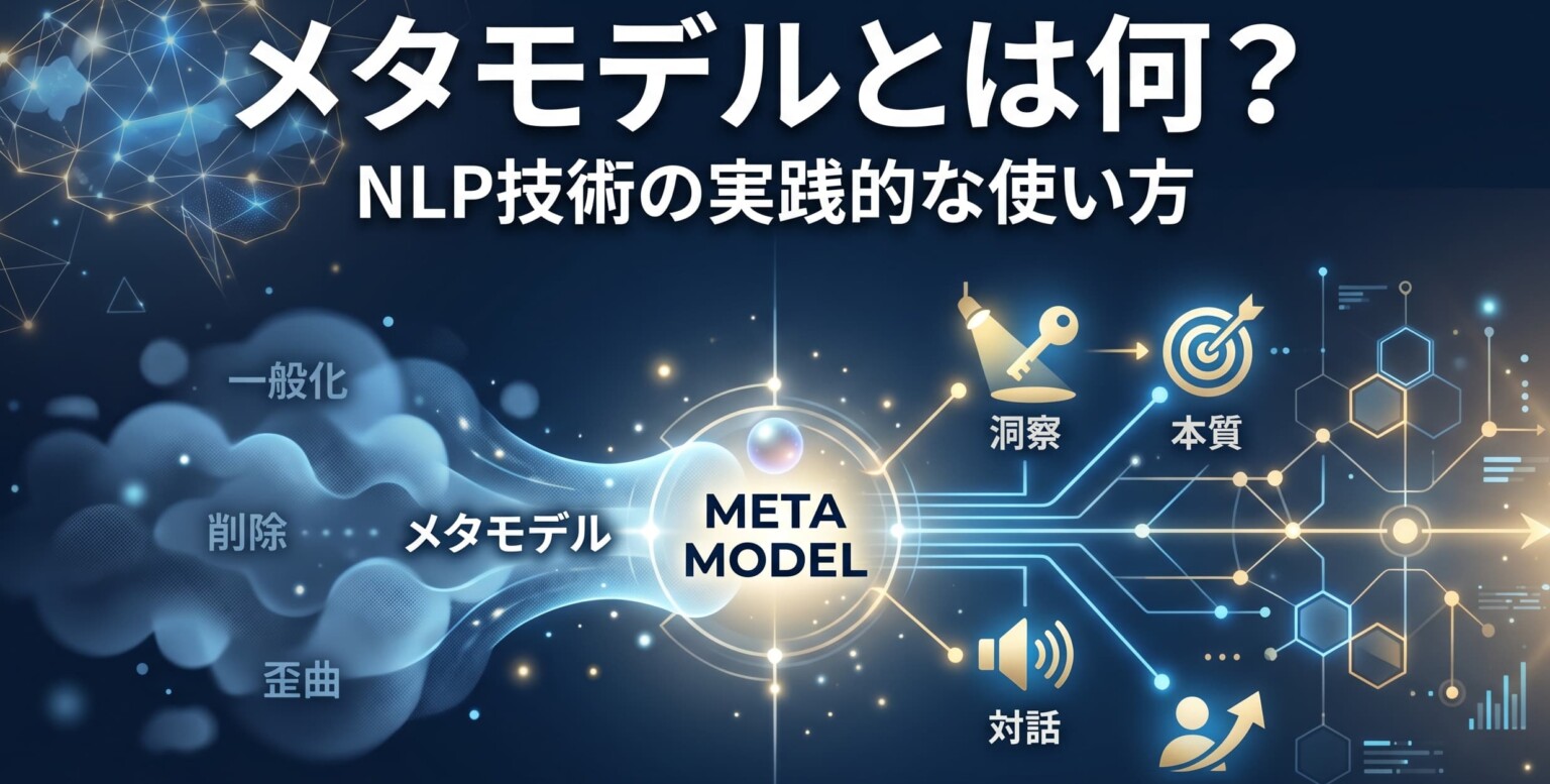 メタモデルとは何？メタ認知との違いも解説！NLP技術の実践的な使い方 | 一般社団法人 日本NLP能力開発協会